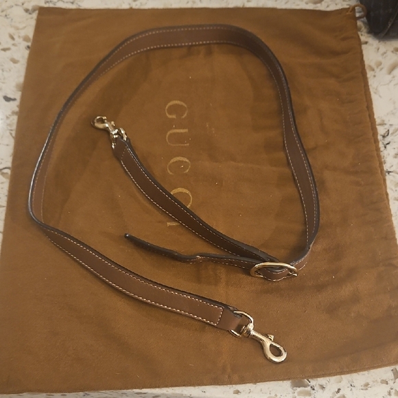 Gucci | Bags | Gucci Adjustable Brown Leather Strap And Dust Bag | Poshmark